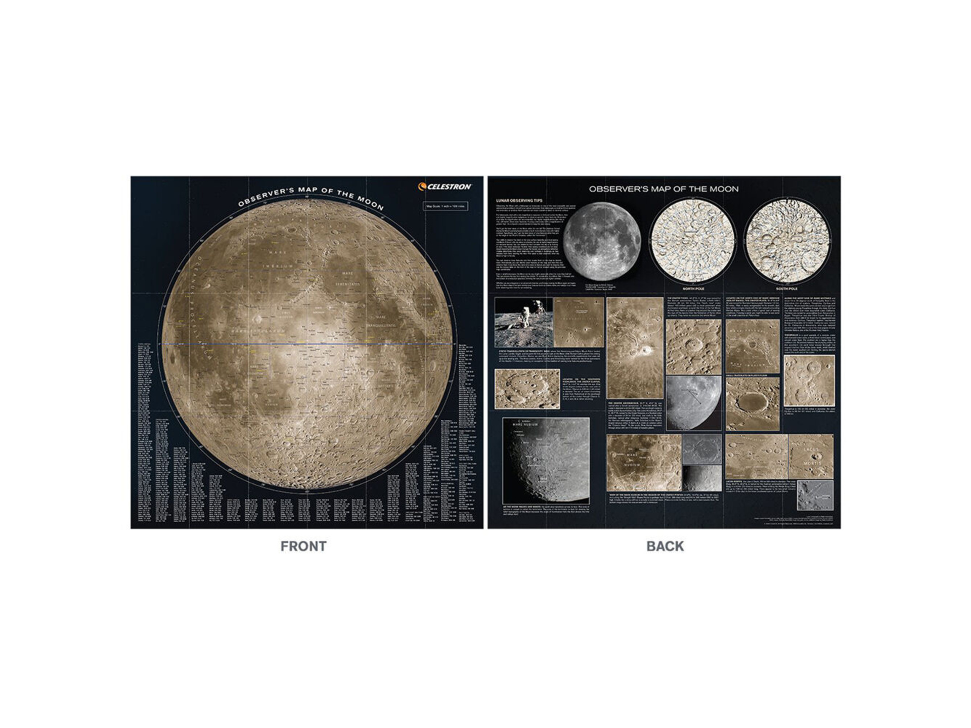 Celestron Observer's Map of the Moon | Rubber Monkey | AU