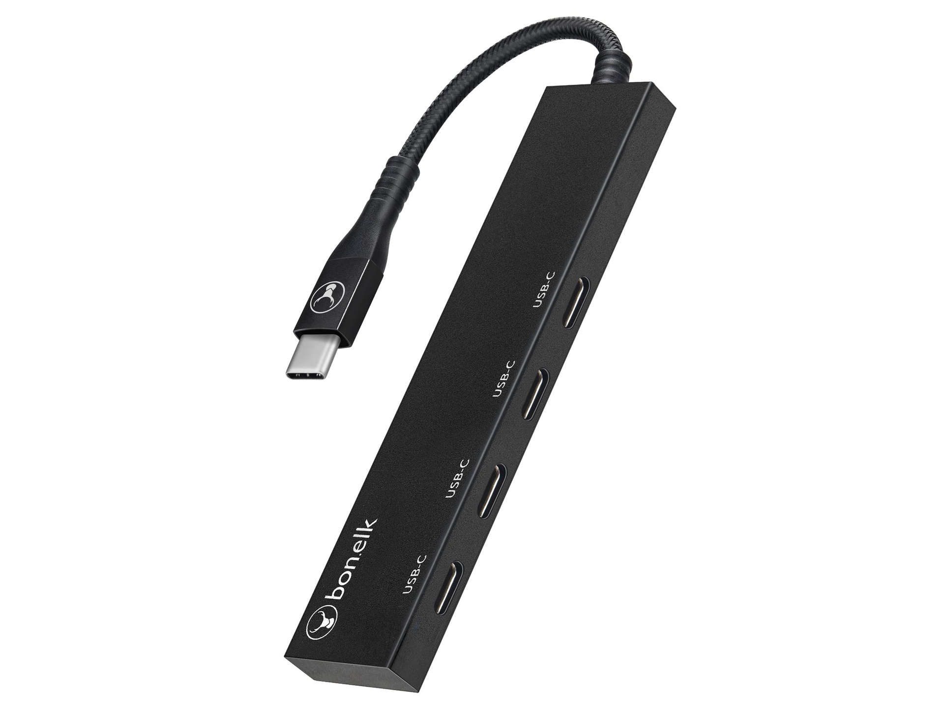 Bonelk Long-Life USB-C to 4 Port USB-C 3.0 Slim Hub (Black) | NZ
